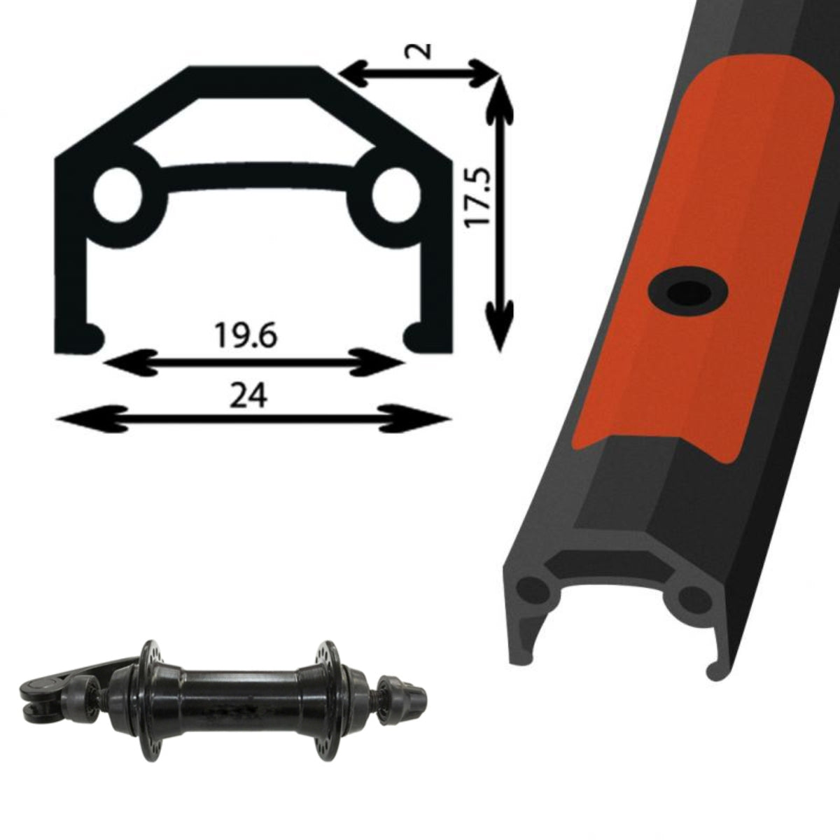 Damco Alloy Front Wheel QR 700C Black – Bicycles Quilicot